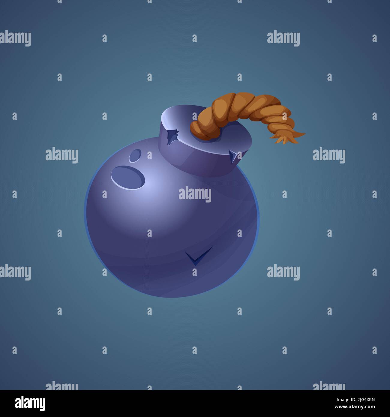 Cartoon bomb with rope ui game asset, icon in cartoon style isolated on ...