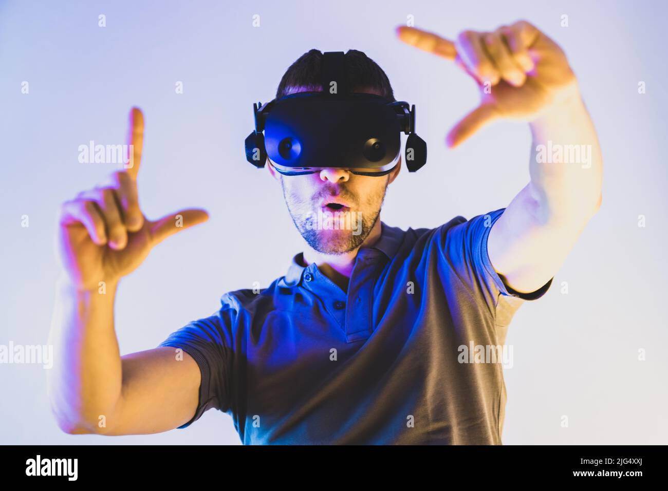 A man is using virtual reality for work Stock Photo - Alamy