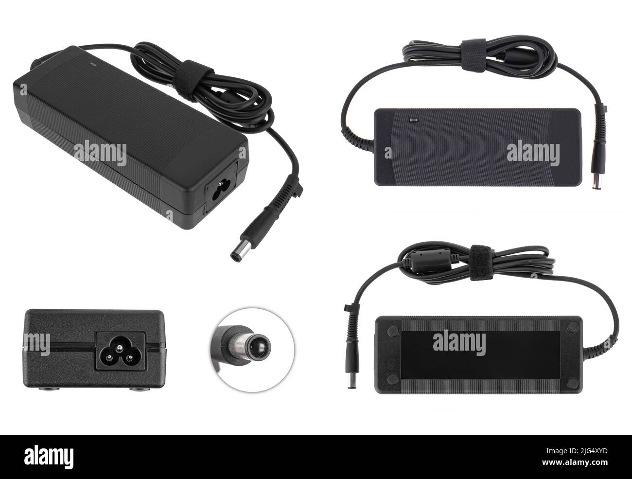 laptop power adapter on white background, collage Stock Photo - Alamy