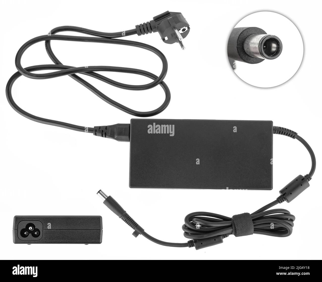 laptop power adapter on white background, collage Stock Photo - Alamy