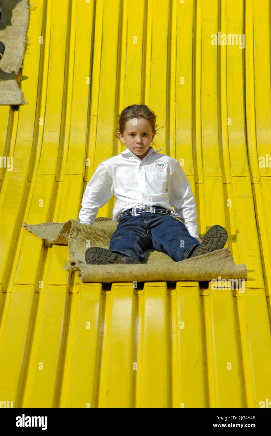 People on local carnival rides for fun during summer vacations at ...
