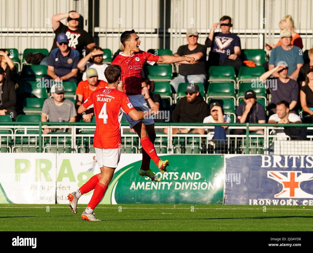 Sligo Rovers Max Mata (right) celebrates scoring his sides second goal ...