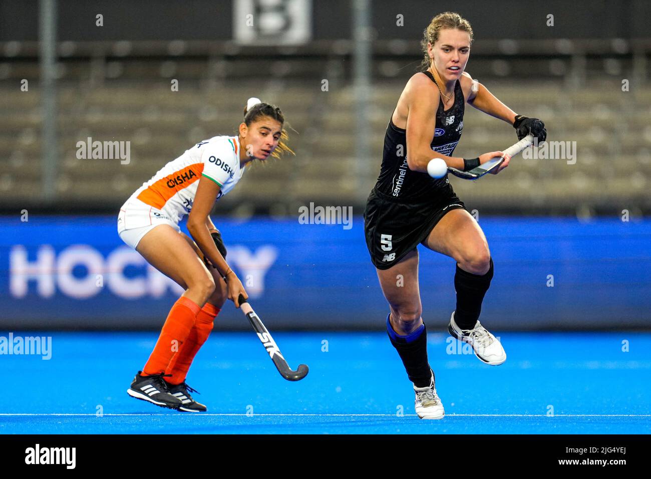 AMSTELVEEN, NETHERLANDS - JULY 7: Frances Davies of New Zealand during ...