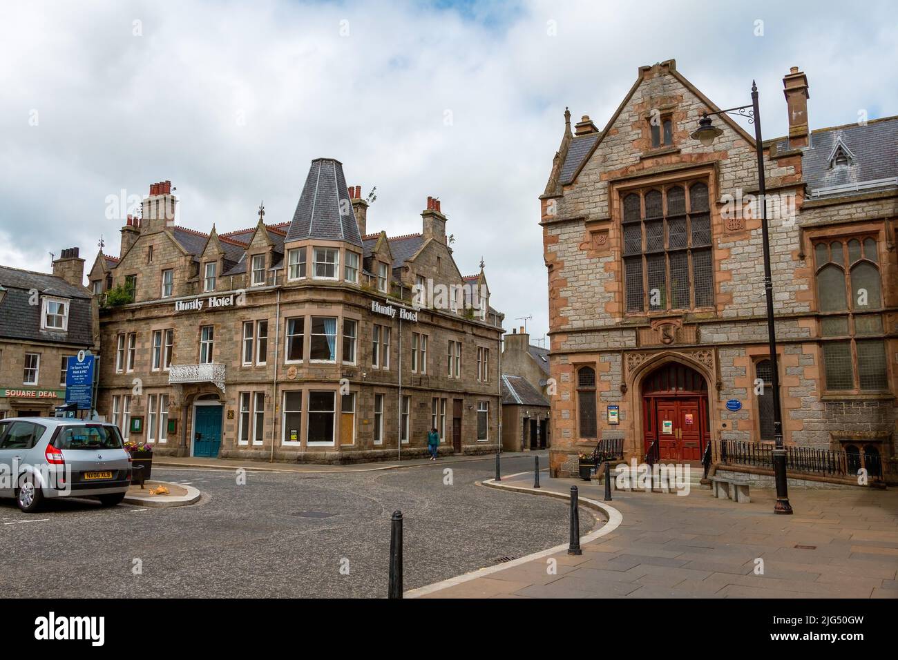 Huntly Market Square in the town centre of Huntly, Aberdeenshire ...