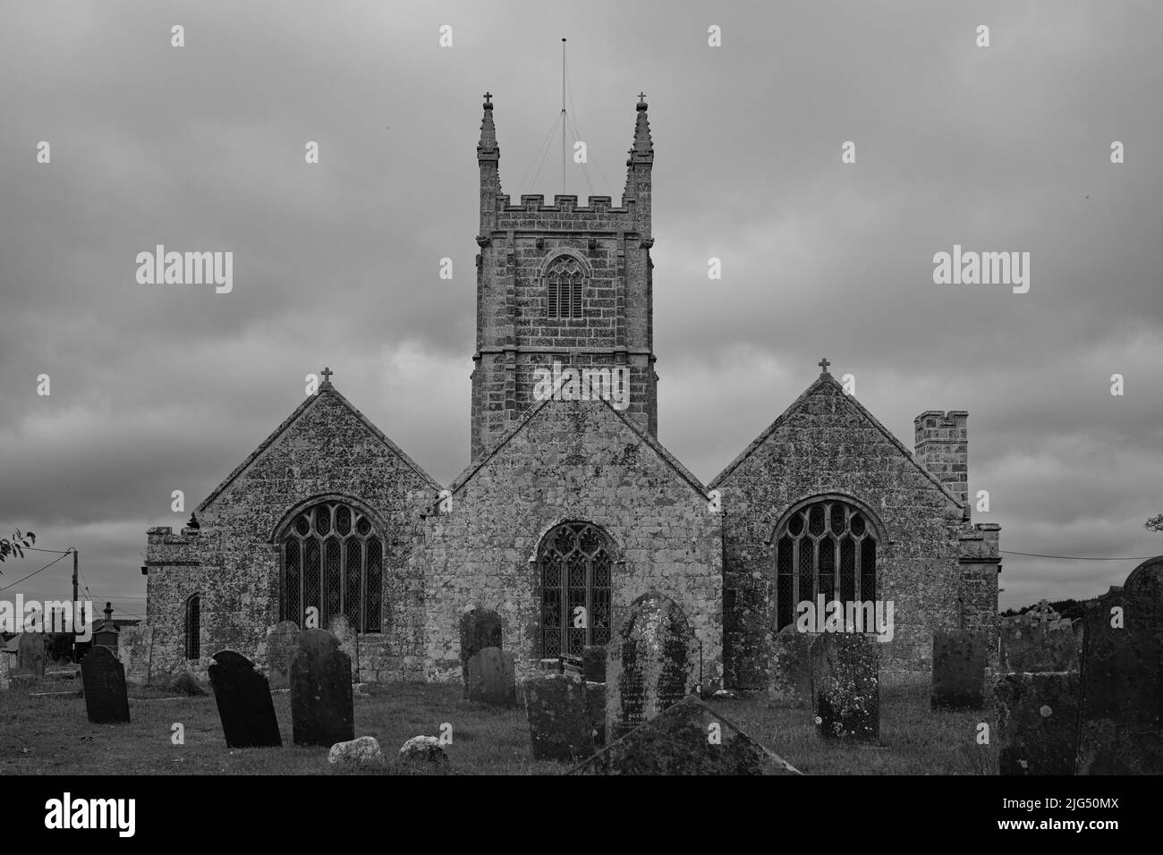 View in and around St Breaca Parish Church in Breage, Helston, Cornwall ...