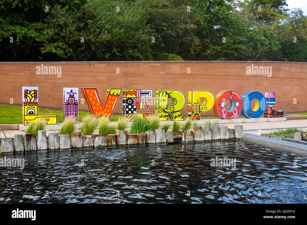 Colorful Liverpool sign in Liverpool ONE Stock Photo - Alamy