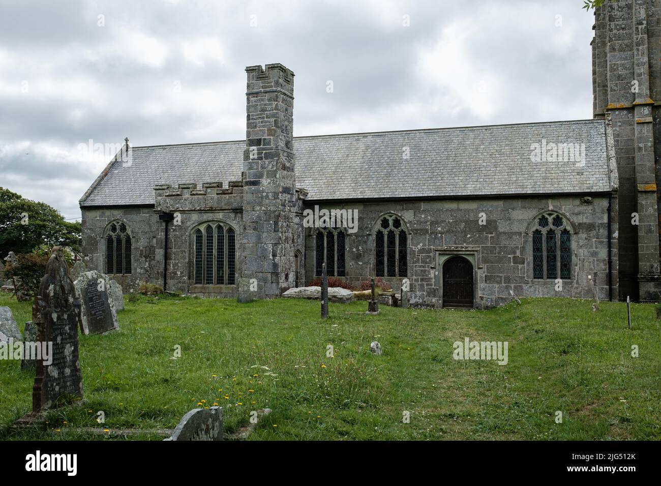 View in and around St Breaca Parish Church in Breage, Helston, Cornwall ...