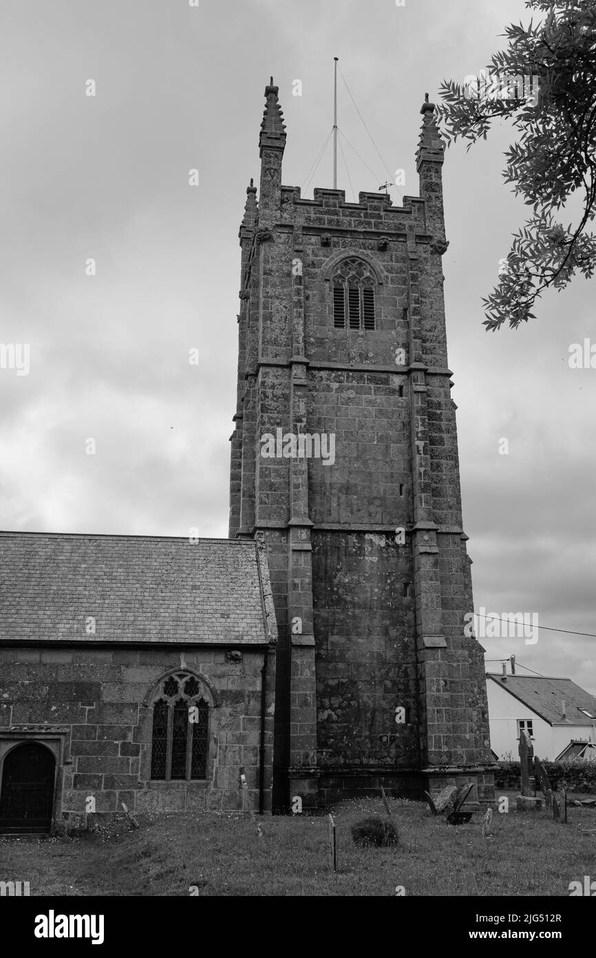 View in and around St Breaca Parish Church in Breage, Helston, Cornwall ...