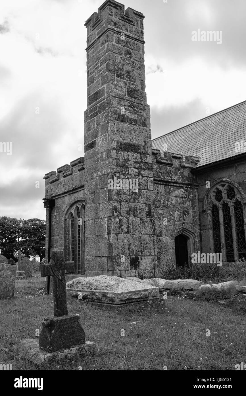 View in and around St Breaca Parish Church in Breage, Helston, Cornwall ...