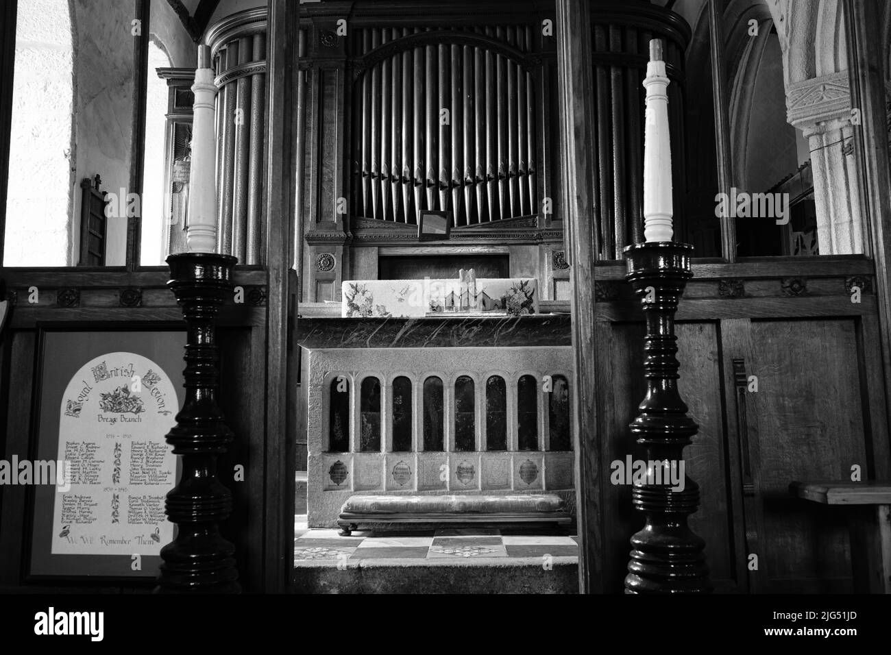View in and around St Breaca Parish Church in Breage, Helston, Cornwall ...