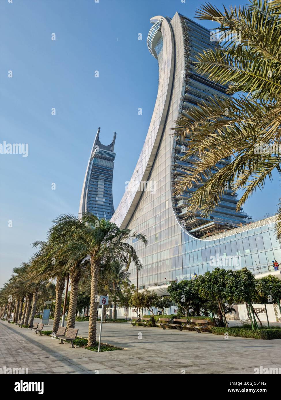 Katara Twin Tower Hotel, Lusail Marina Park Doha, Qatar Stock Photo - Alamy