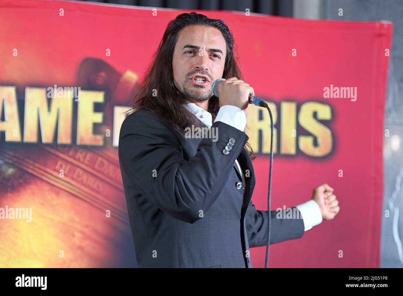 New York, USA. 07th July, 2022. Singer Gian Marco Schiaretti performs ...