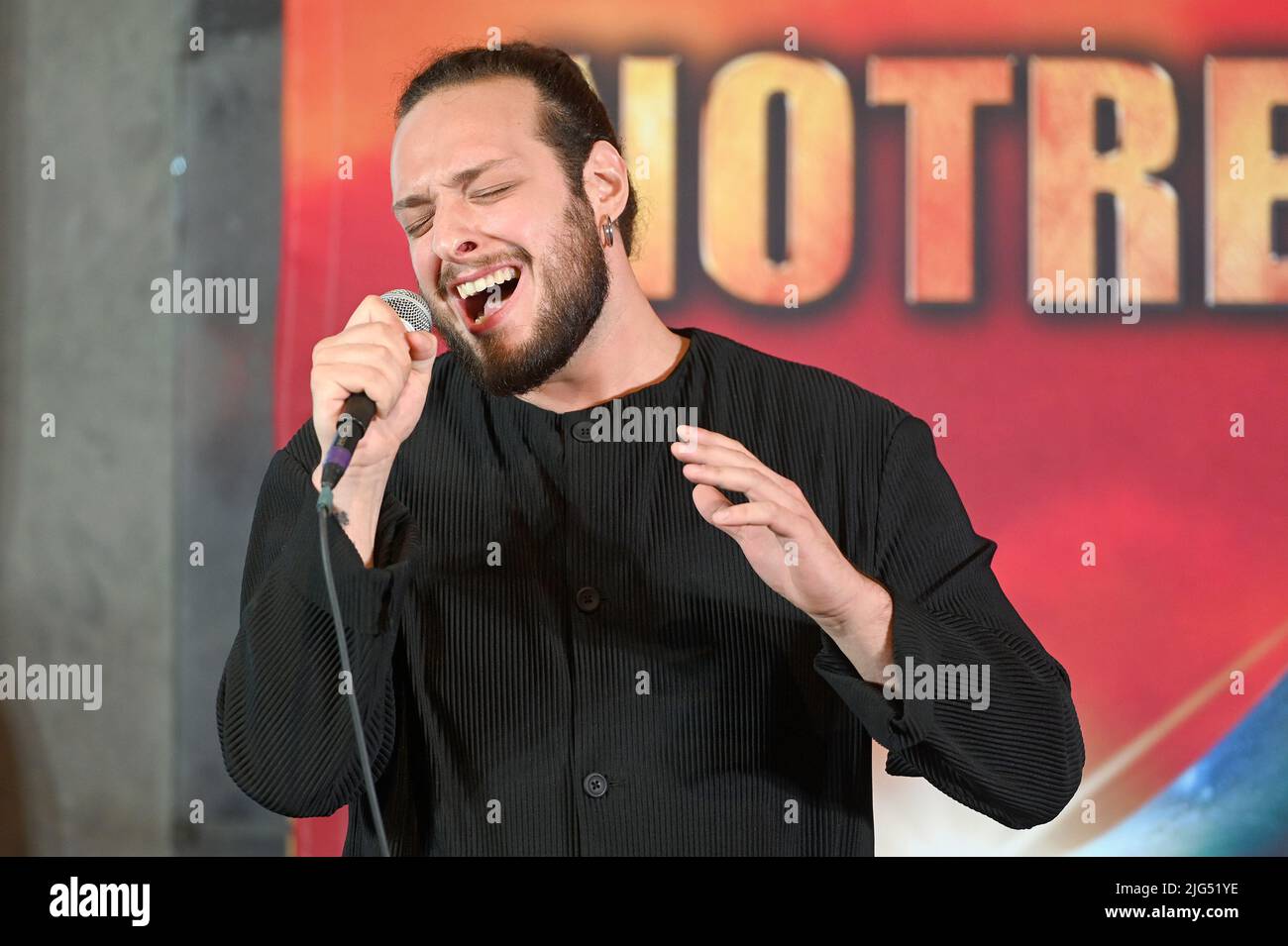 Singer Angelo Del Vecchio performs during a special presentation of the ...