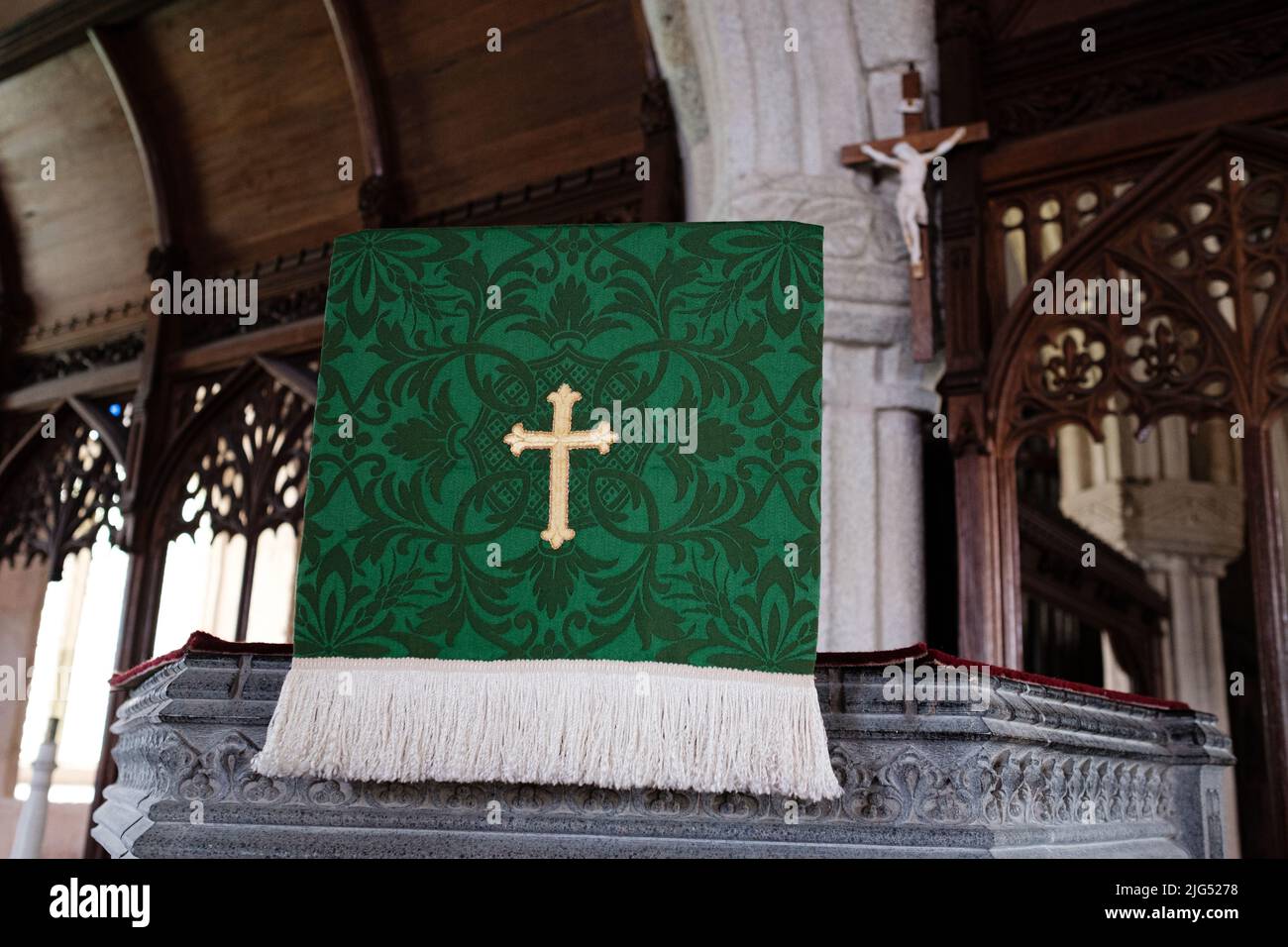 View in and around St Breaca Parish Church in Breage, Helston, Cornwall ...
