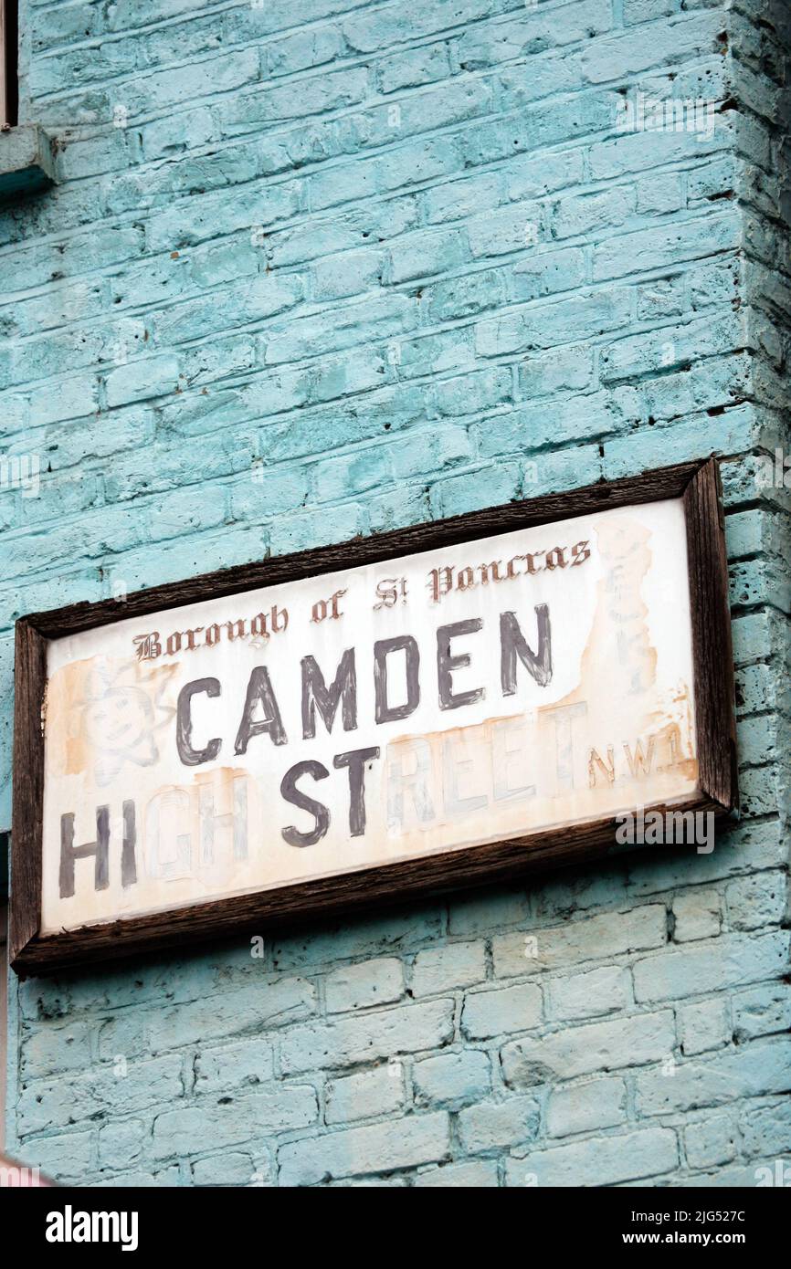 Street sign of Camden highstreet. The Camden Market is one of the most ...