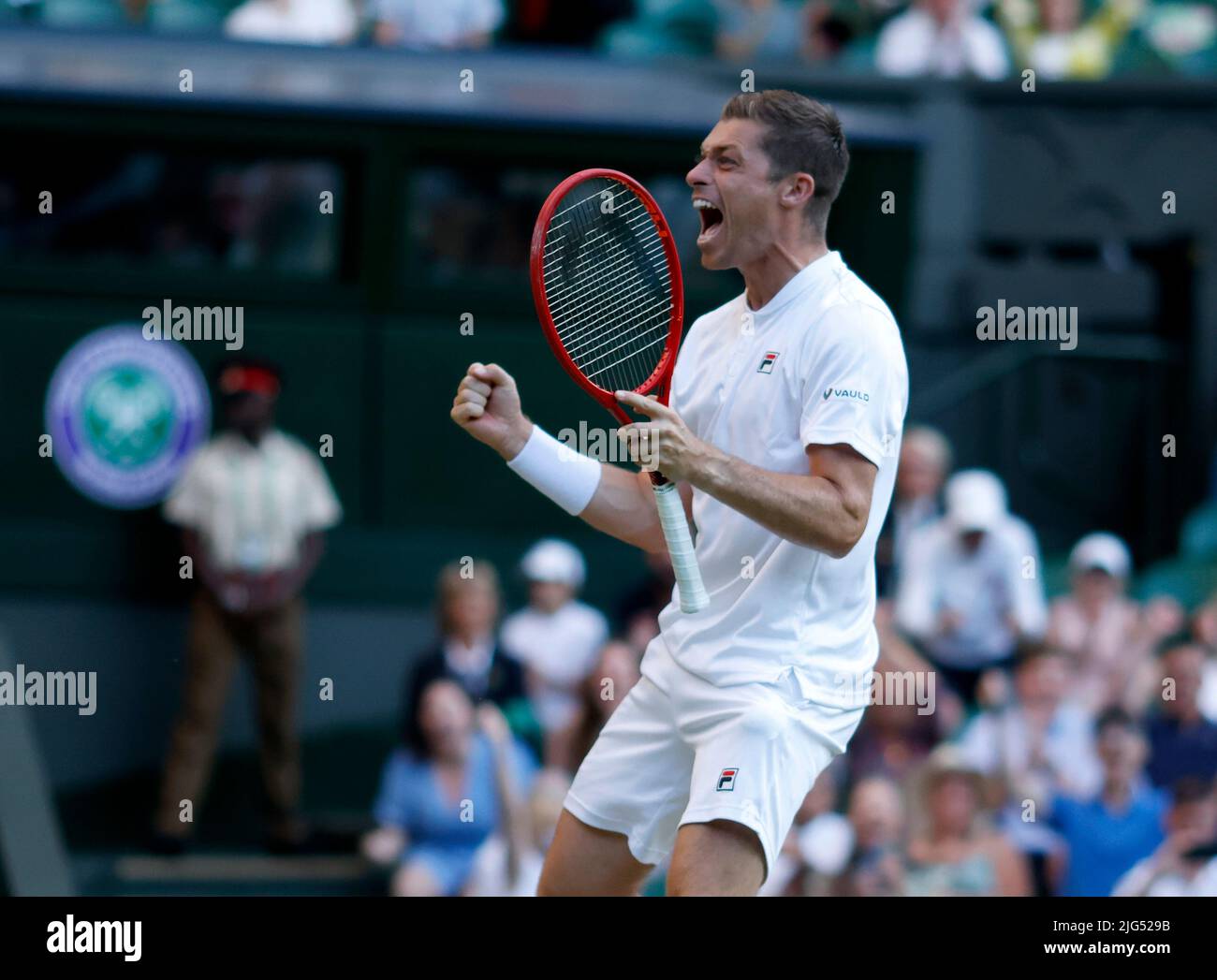 Neal Skupsk celebrates after winning his match with Desirae Krawczyk ...