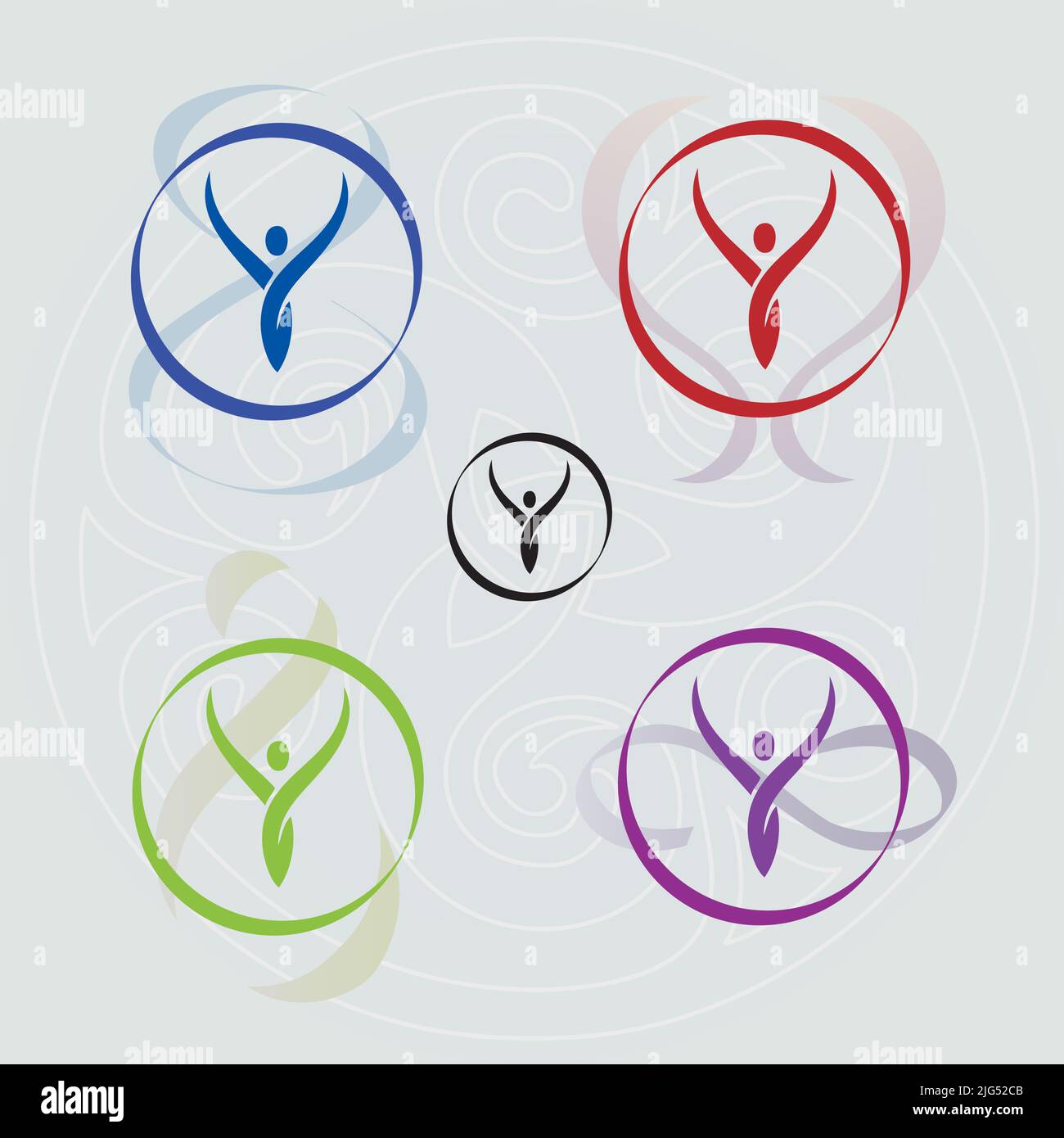 Set of Body Icons with Infinity Symbol, Mutilcolored Stock Vector Image ...