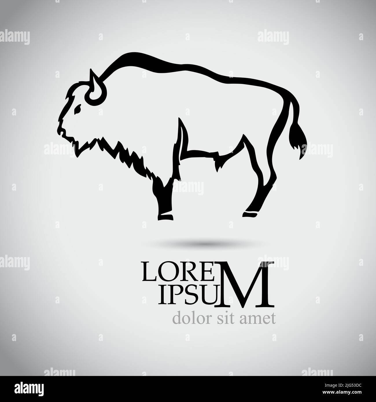 Bison silloutte logo icon vector Stock Vector Image & Art - Alamy