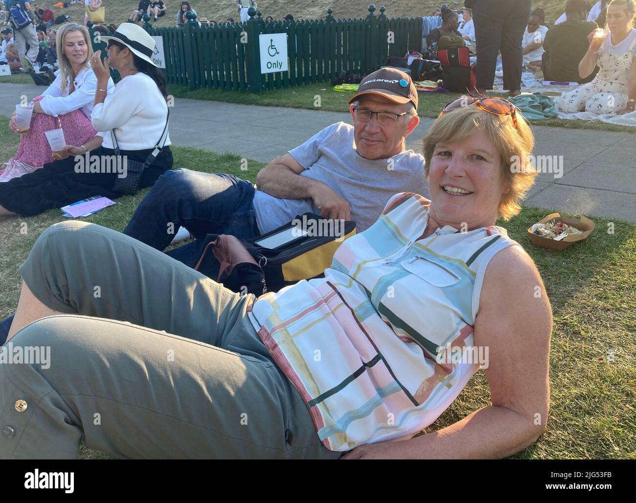 Diane and Mike Skinner attend day eleven of the 2022 Wimbledon ...