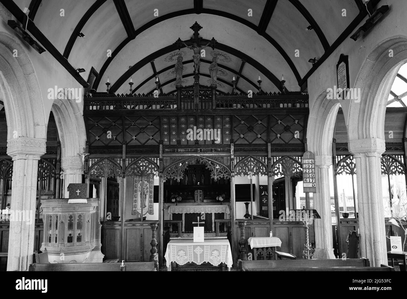 View in and around St Breaca Parish Church in Breage, Helston, Cornwall ...