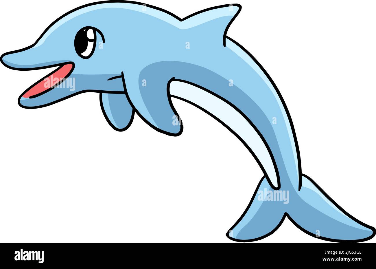 Dolphin Cartoon Colored Clipart Illustration Stock Vector Image & Art ...