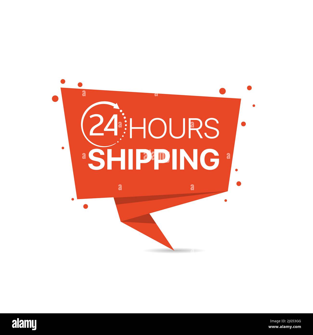 24 hours shipping trendy red label Stock Vector Image & Art - Alamy