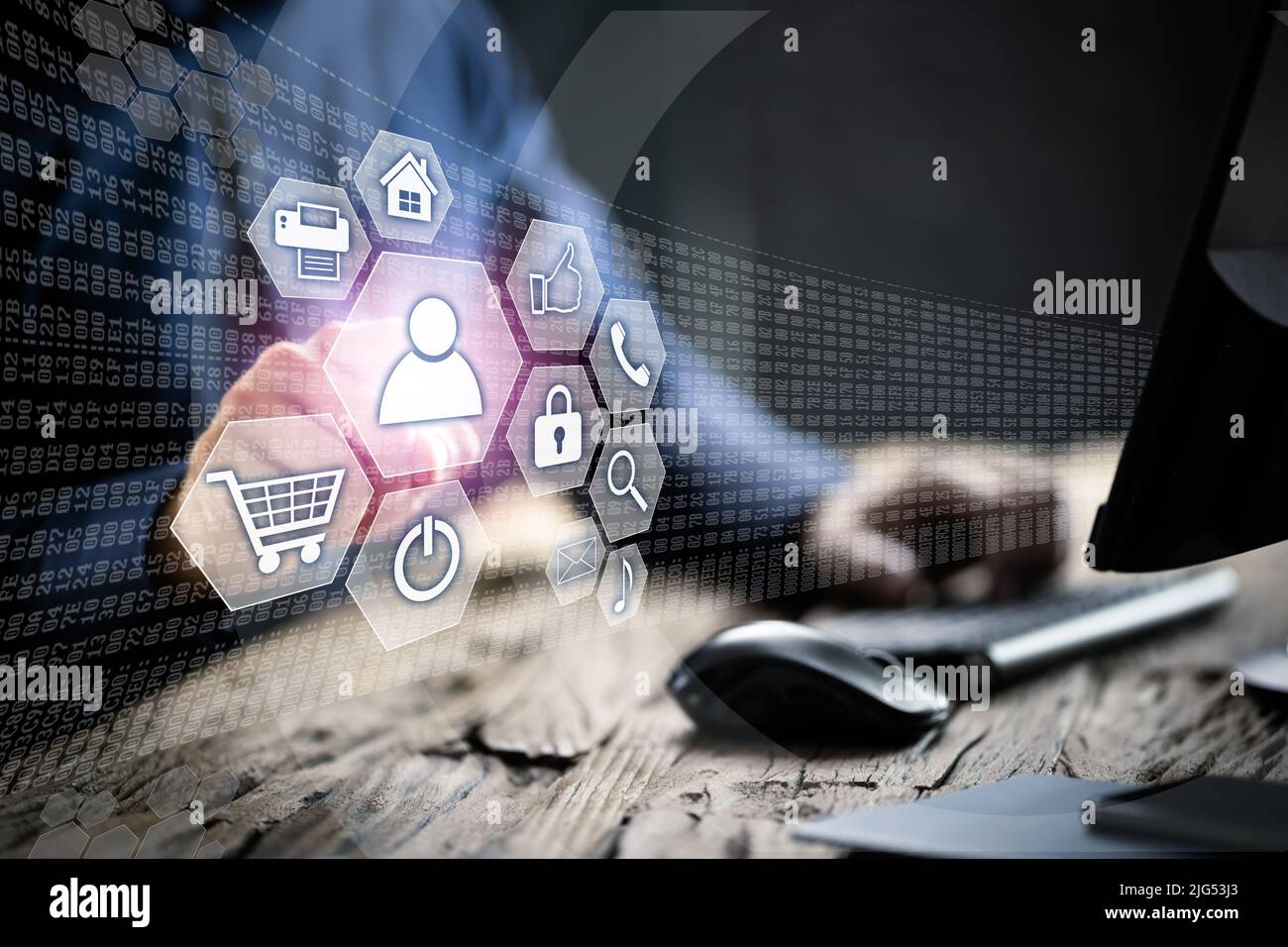 Digital HR Service. Business Profile Data And Recruit Process Stock ...