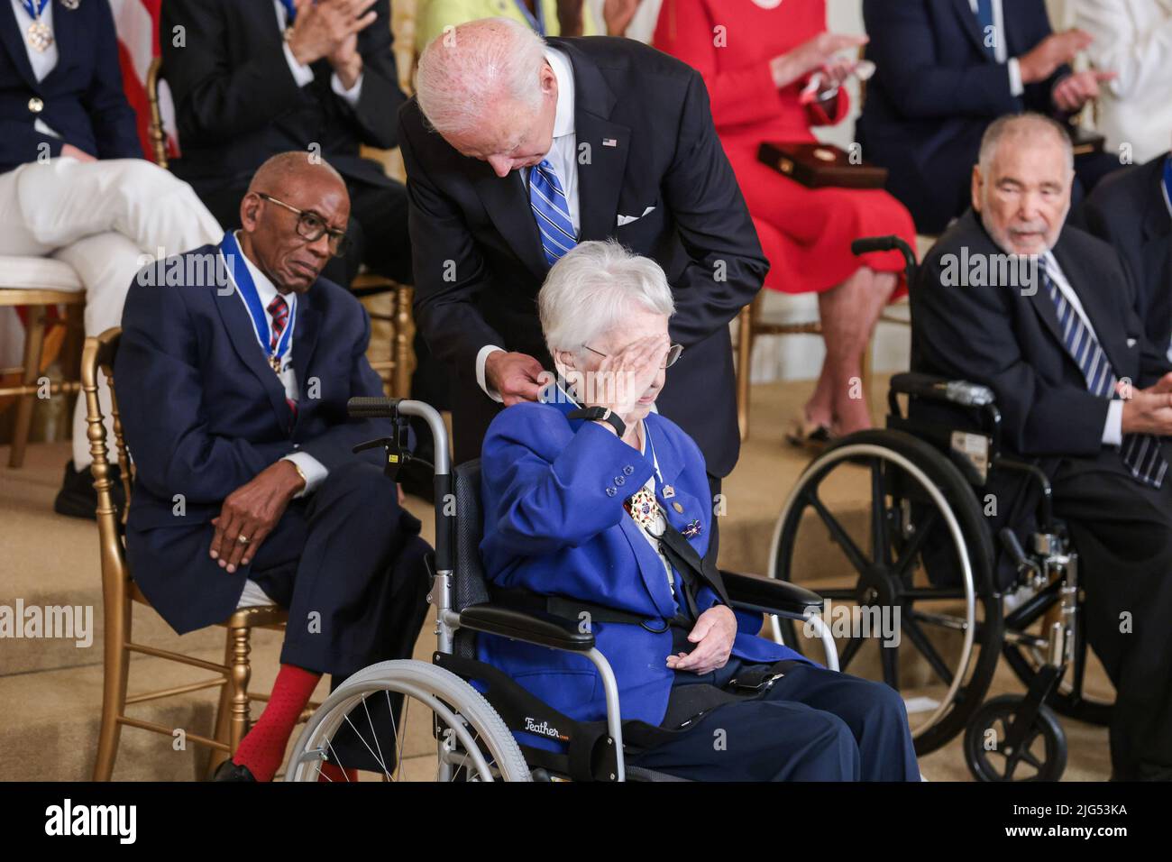 Brigadier General Wilma Vaught receives the Presidential medal of ...