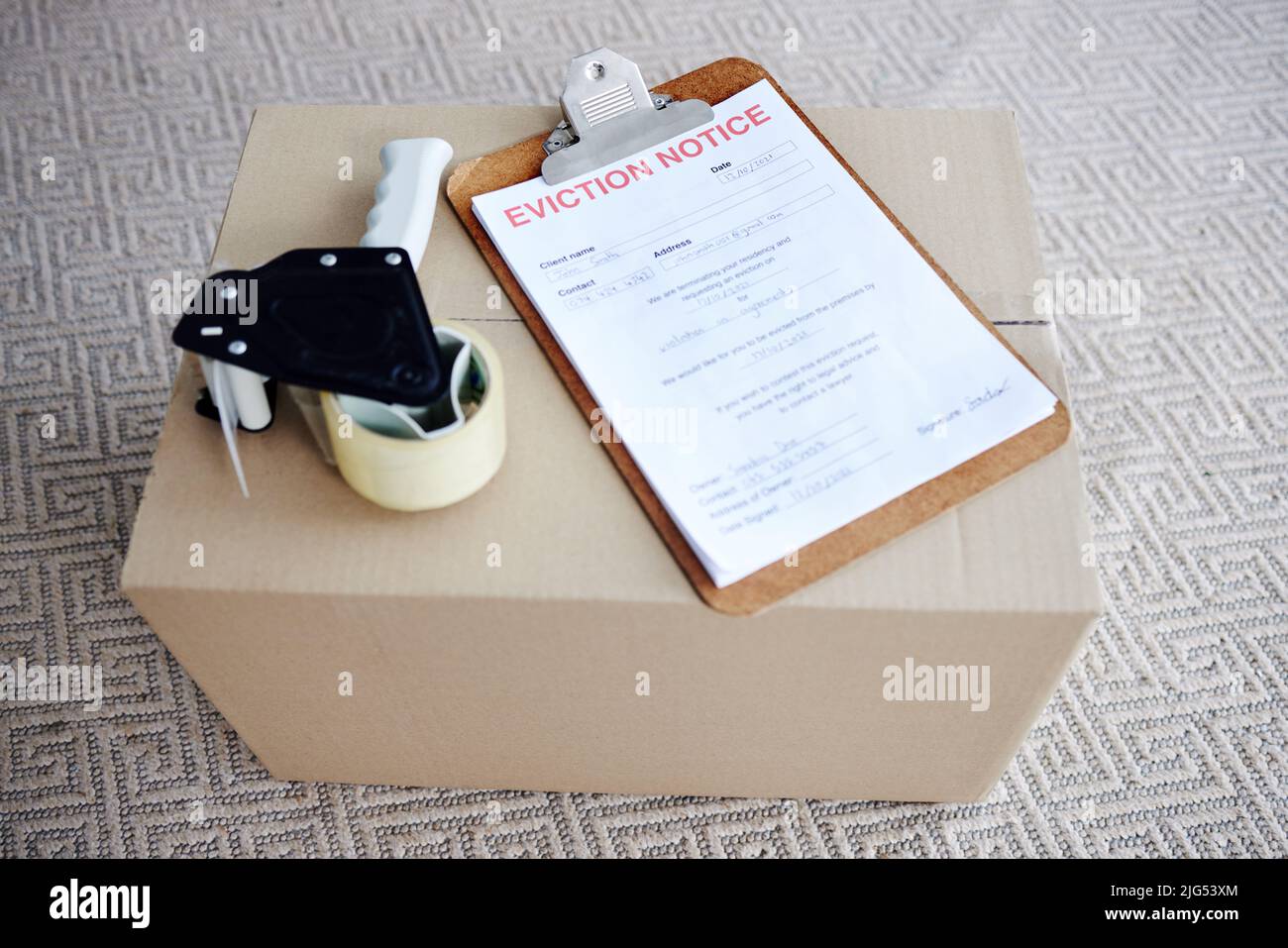 All good things come to an end. High angle shot of an eviction notice ...