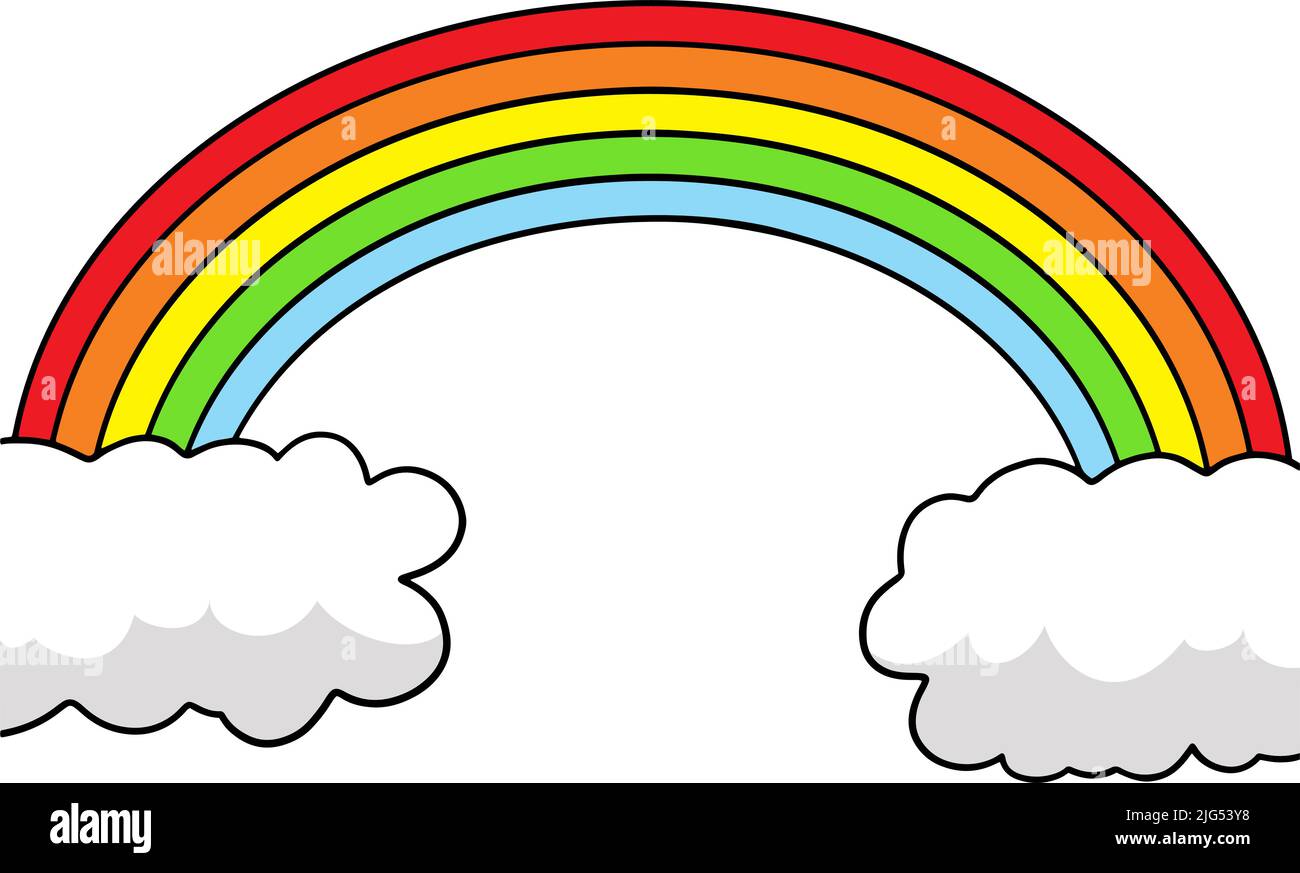 Rainbow Cartoon Colored Clipart Illustration Stock Vector Image & Art ...