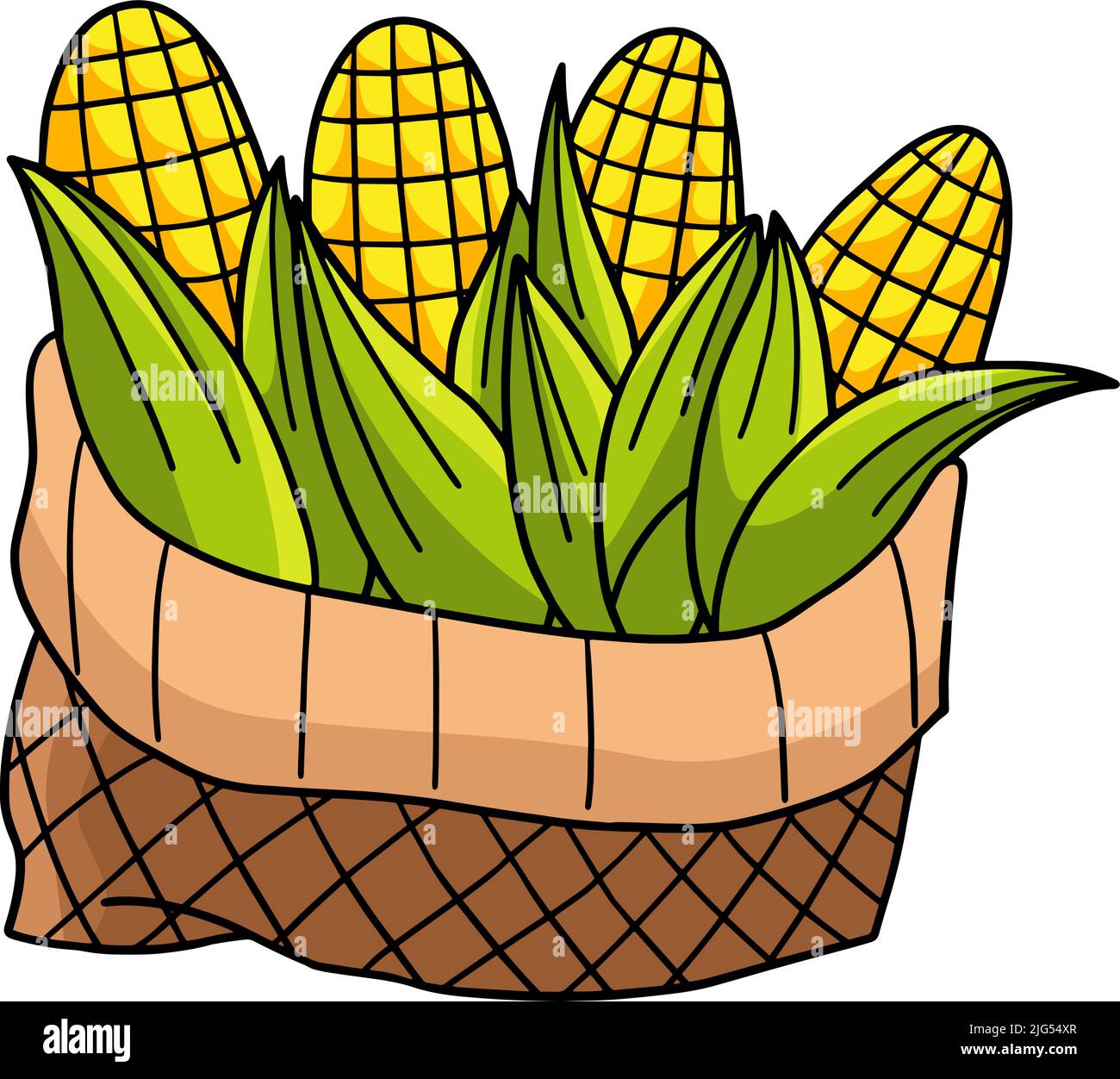 Thanksgiving Harvest Corn Cartoon Colored Clipart Stock Vector Image ...