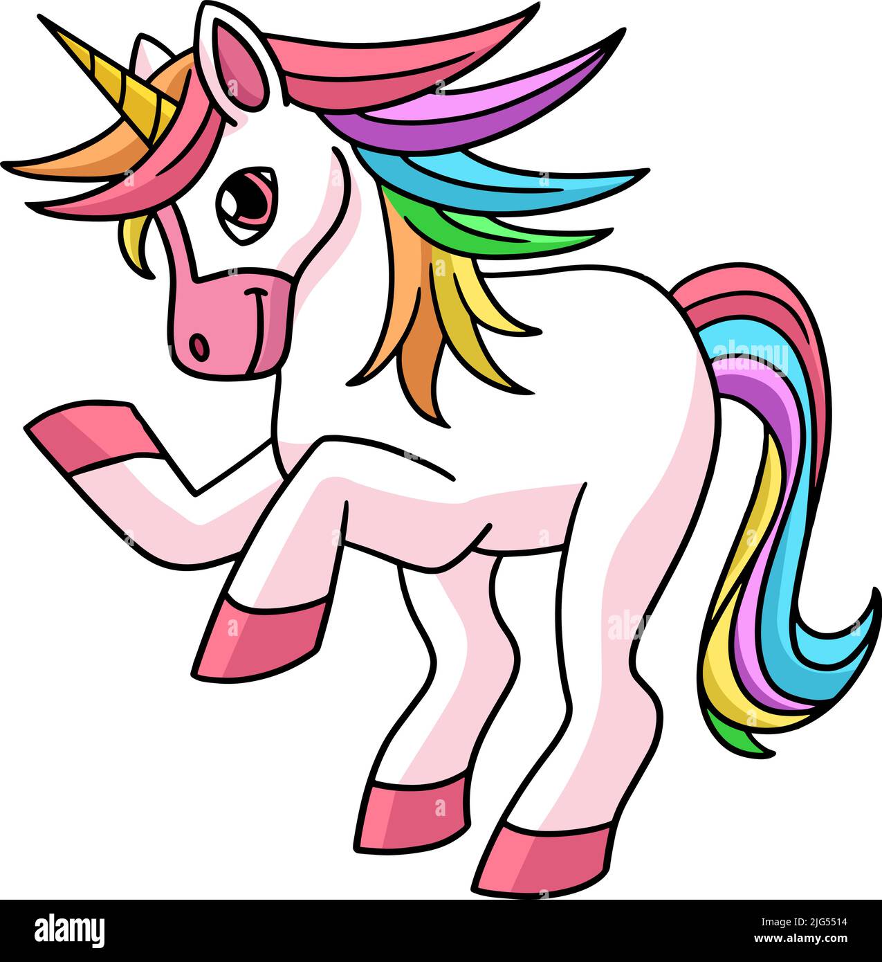 Smiling Unicorn Cartoon Colored Clipart Stock Vector Image & Art - Alamy