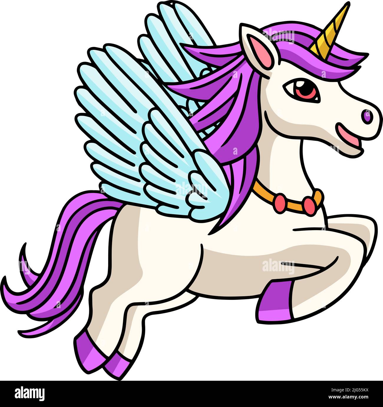 Flying Unicorn Cartoon Colored Clipart Stock Vector Image & Art - Alamy