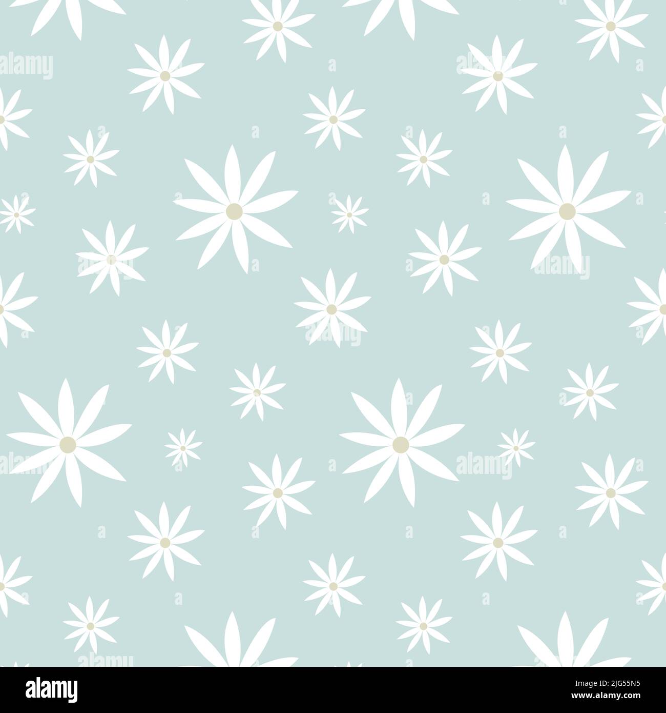 Pattern groovy trippy daisy. Daisies on light blue background. 70s ...