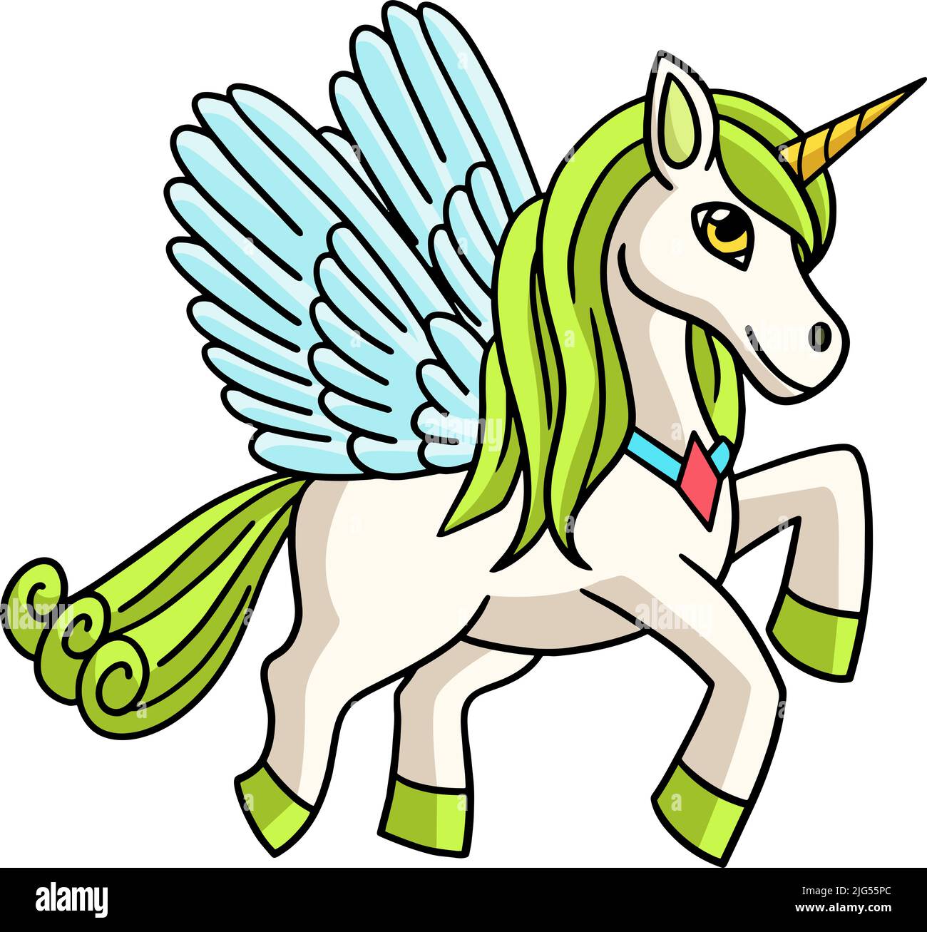 Flying Unicorn Cartoon Colored Clipart Stock Vector Image & Art - Alamy