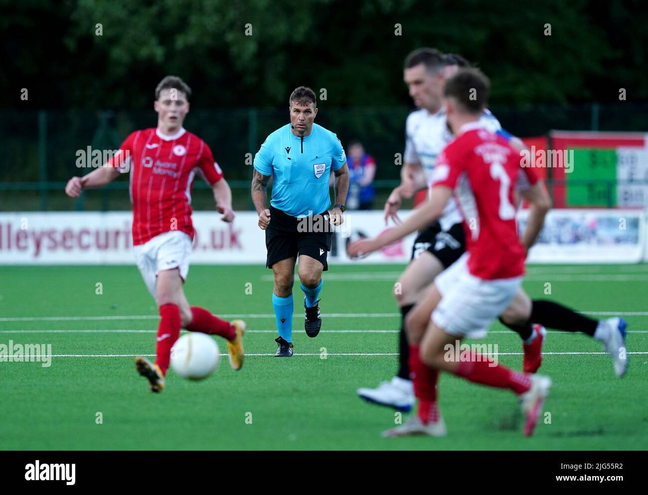 Referee Jason Lee Barcelo during the UEFA Europa Conference League ...