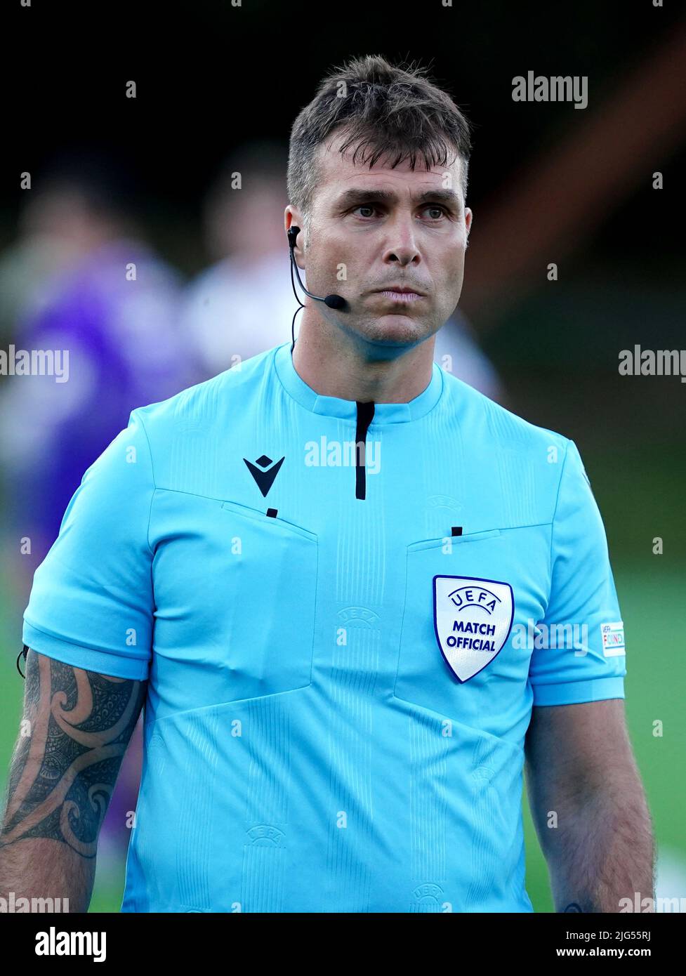 Referee Jason Lee Barcelo during the UEFA Europa Conference League ...