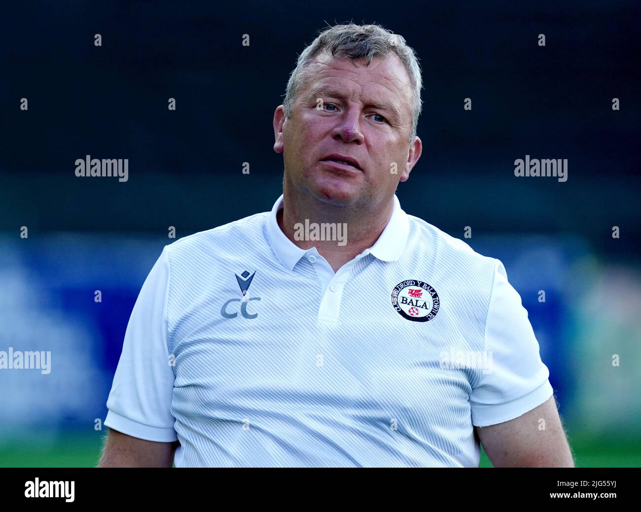 Bala Town manager Colin Caton during the UEFA Europa Conference League ...