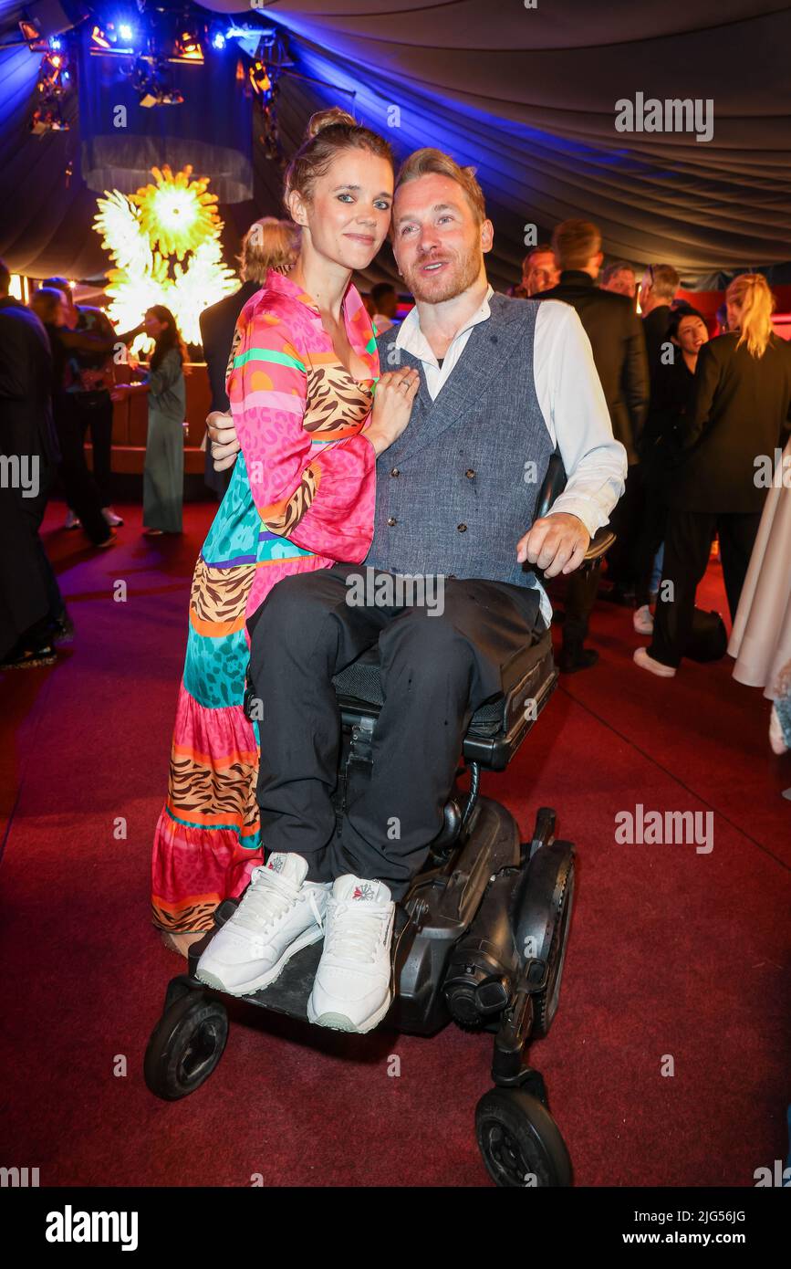 Berlin, Germany. 07th July, 2022. Samuel Koch and Sarah Elena Timpe ...