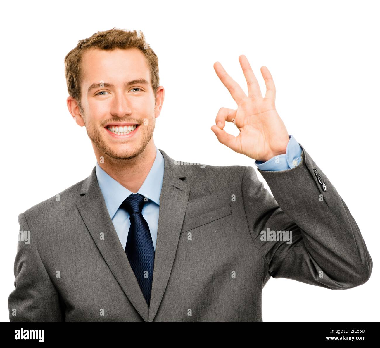 Everything is going to be A okay. Shot of a young businessman making ...