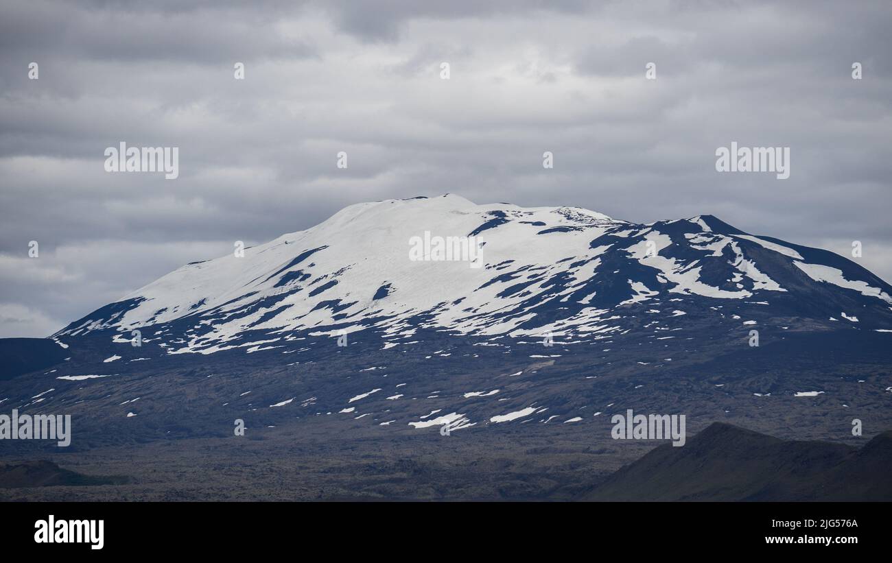 The infamous Mt Hekla volcano, South Iceland Stock Photo - Alamy