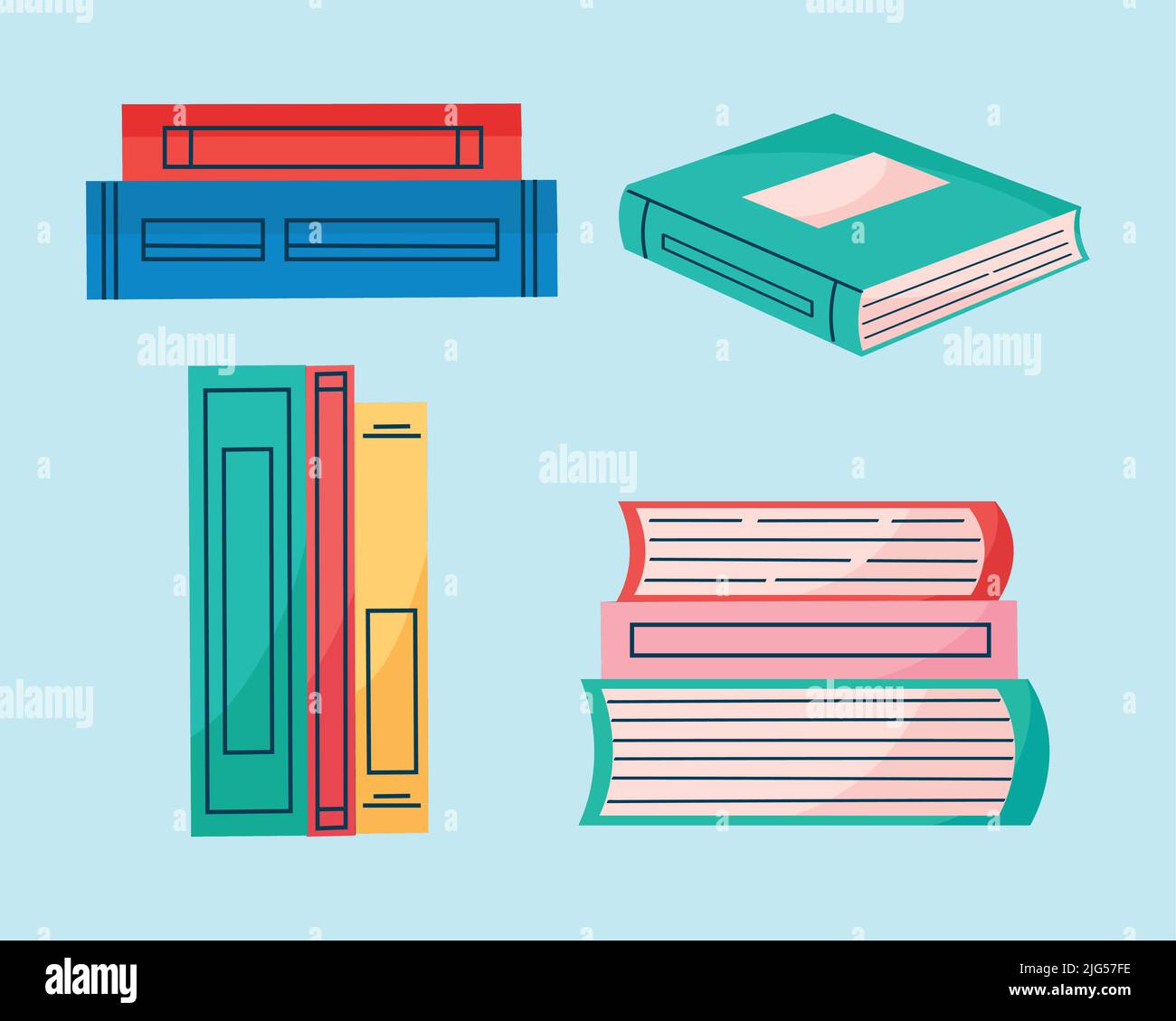 text books four icons Stock Vector Image & Art - Alamy