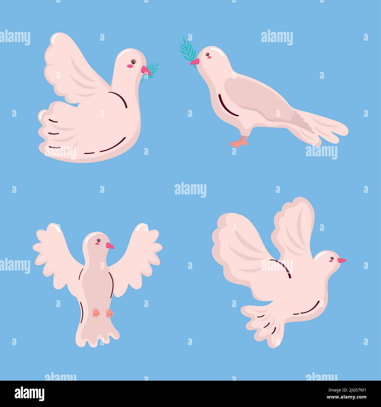 Four doves Stock Vector Images - Alamy