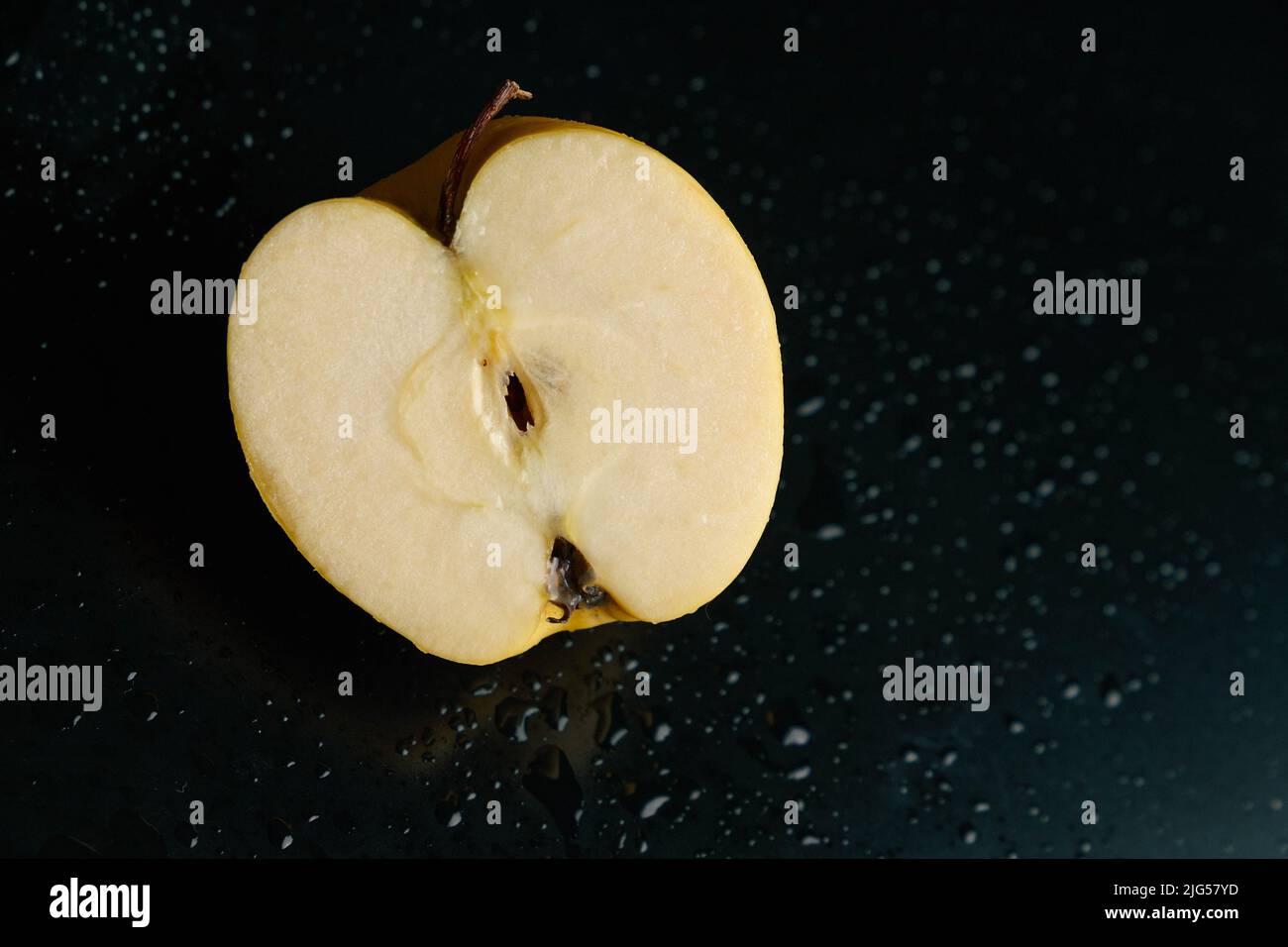 Apple half black and white hi-res stock photography and images - Alamy