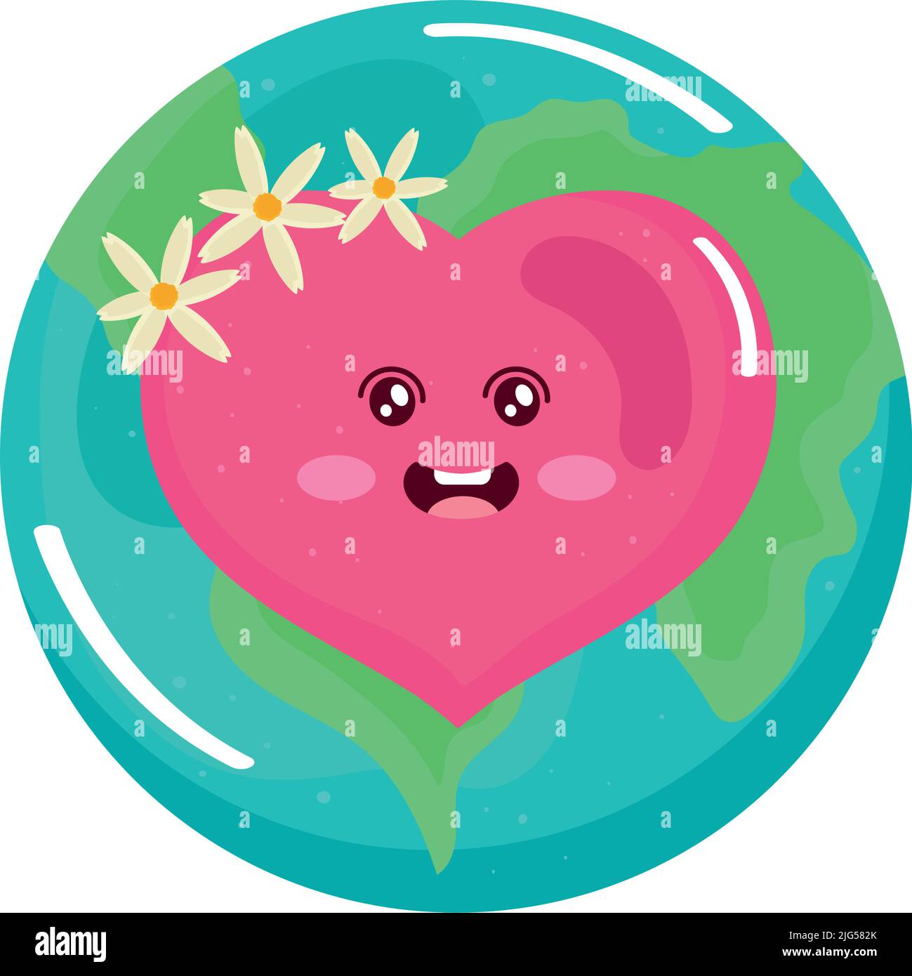 planet earth with heart Stock Vector Image & Art - Alamy