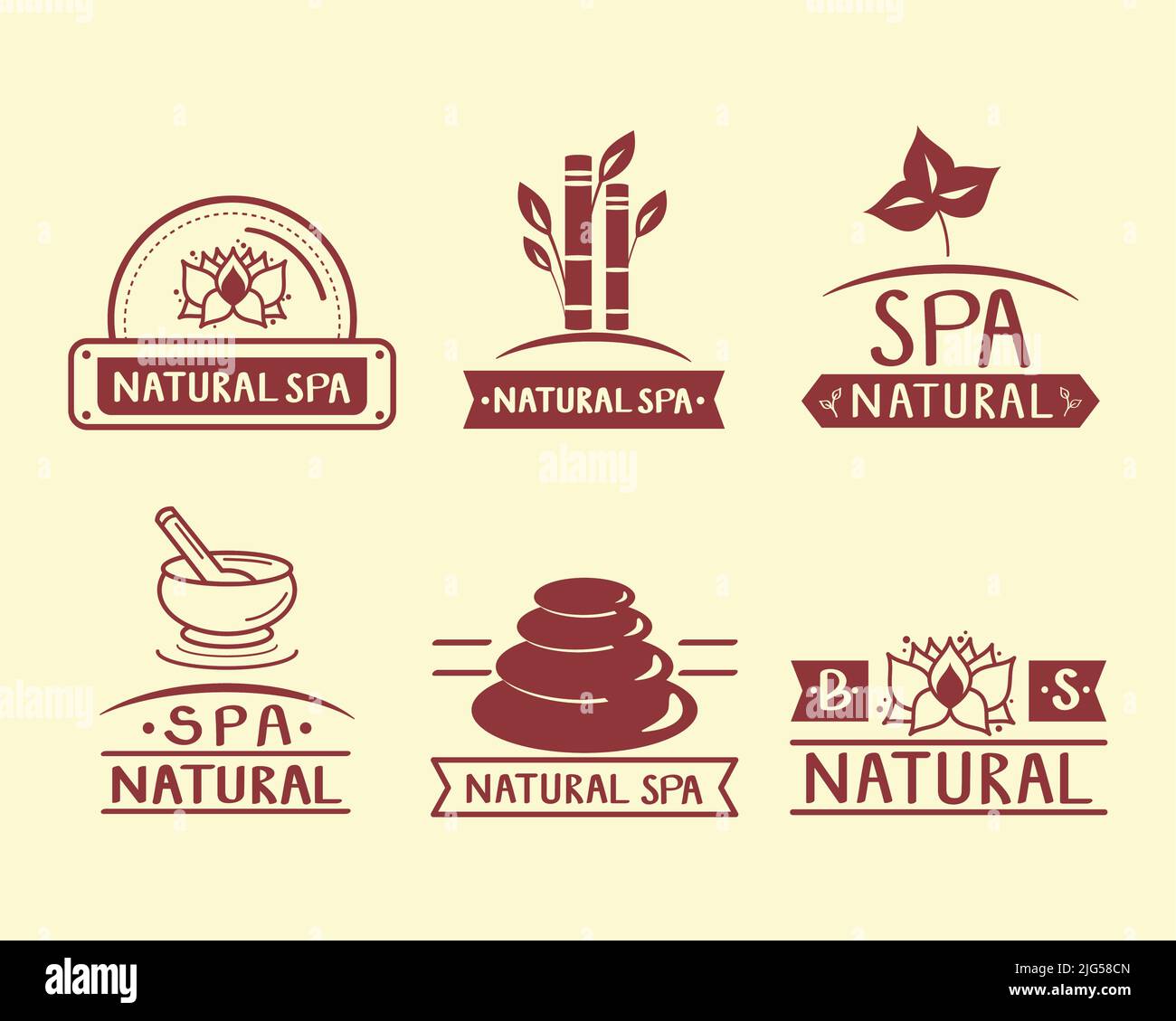 six spa emblems icons Stock Vector Image & Art - Alamy