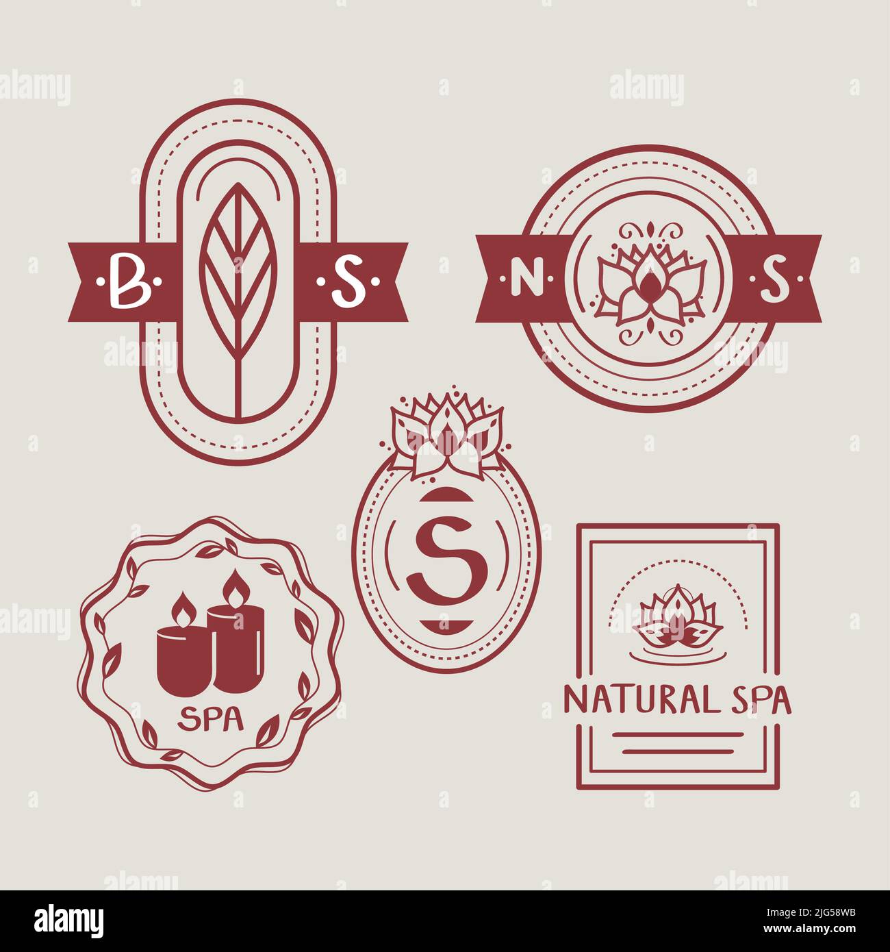 five spa emblems icons Stock Vector Image & Art - Alamy