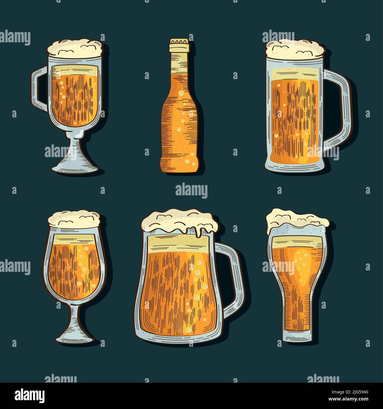 six oktoberfest beers icons Stock Vector Image & Art - Alamy