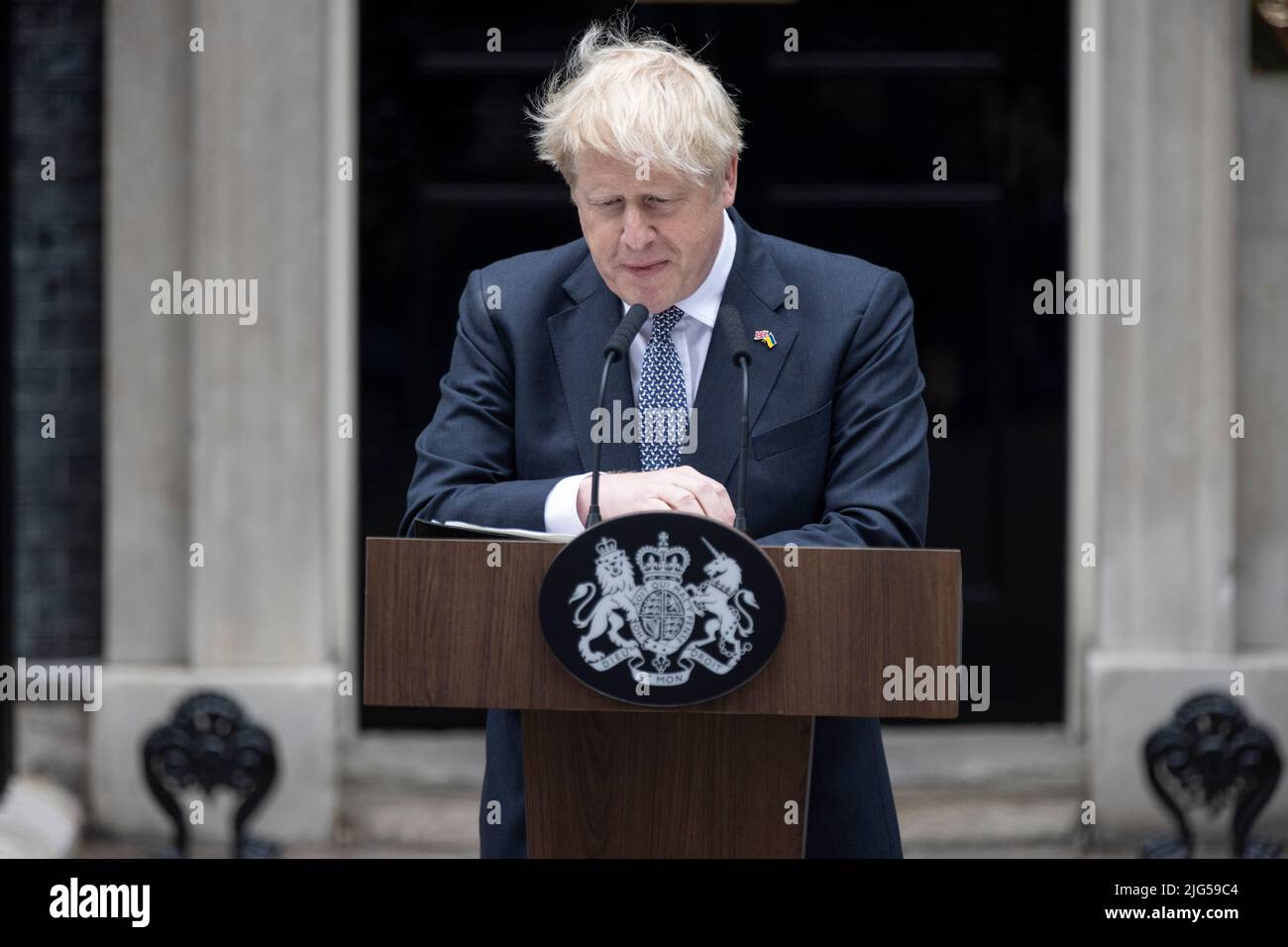 UK PRIME MINISTER BORIS JOHNSON ANNOUNCES HIS RESIGNATION IN DOWNING ...