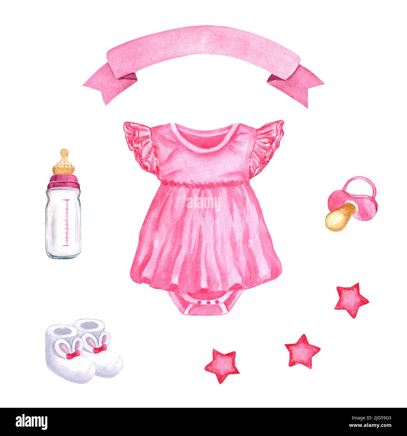 Watercolor Elements Clip Art Baby Watercolor Baby Clothes Clipart, An